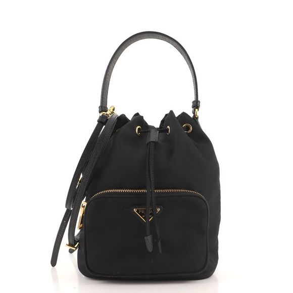 Prada | Bags | Prada Drawstring Bucket Bag Tessuto Small Black | Poshmark